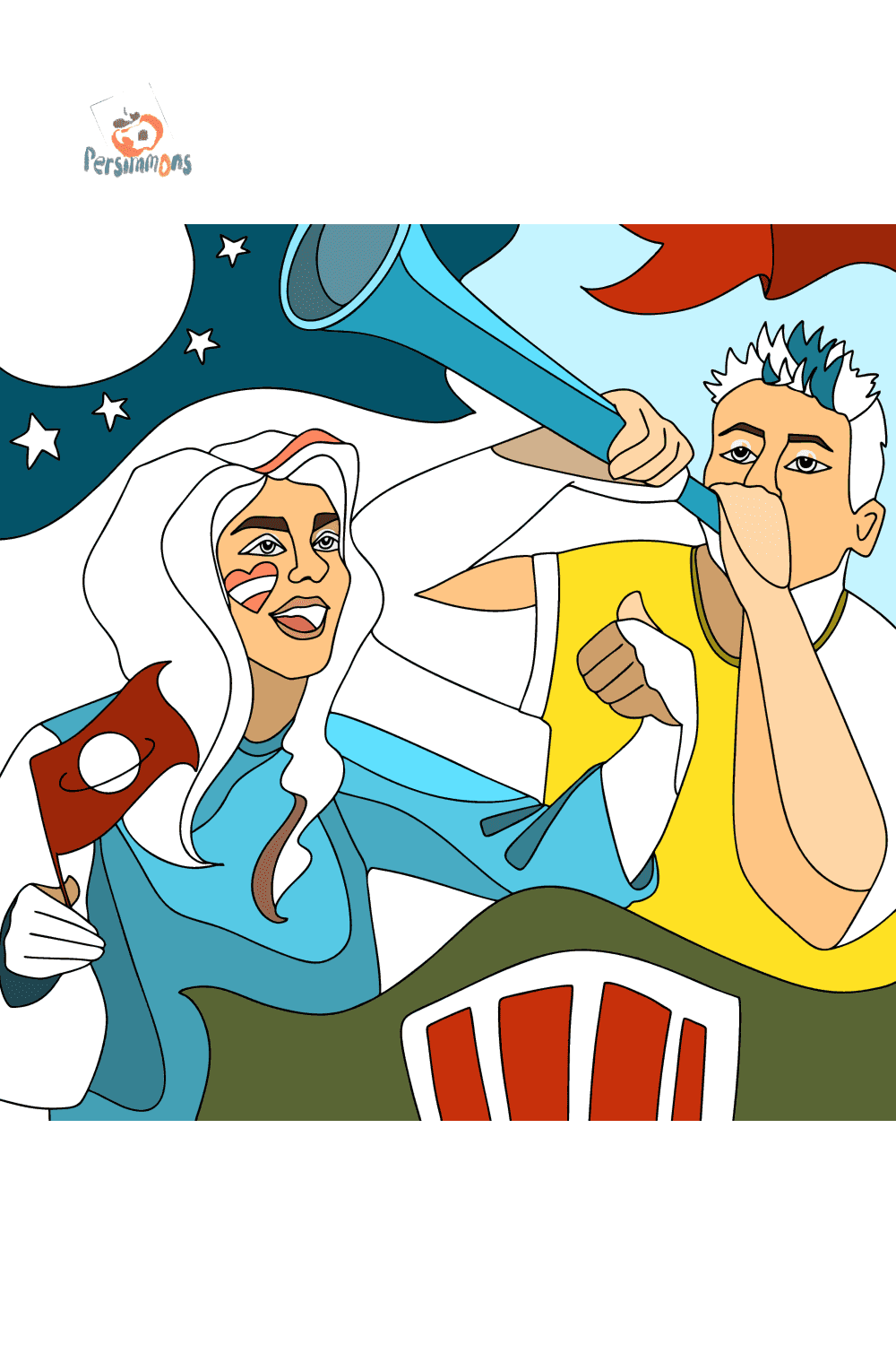 Football and fans coloring page | Coloring-for-Adults.com