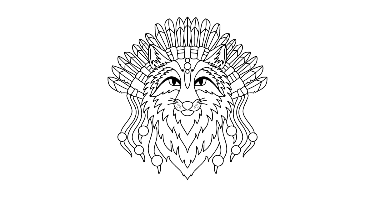 Głowa lisa - Kolorowanki Lisy dla dorosłych online lub drukuj