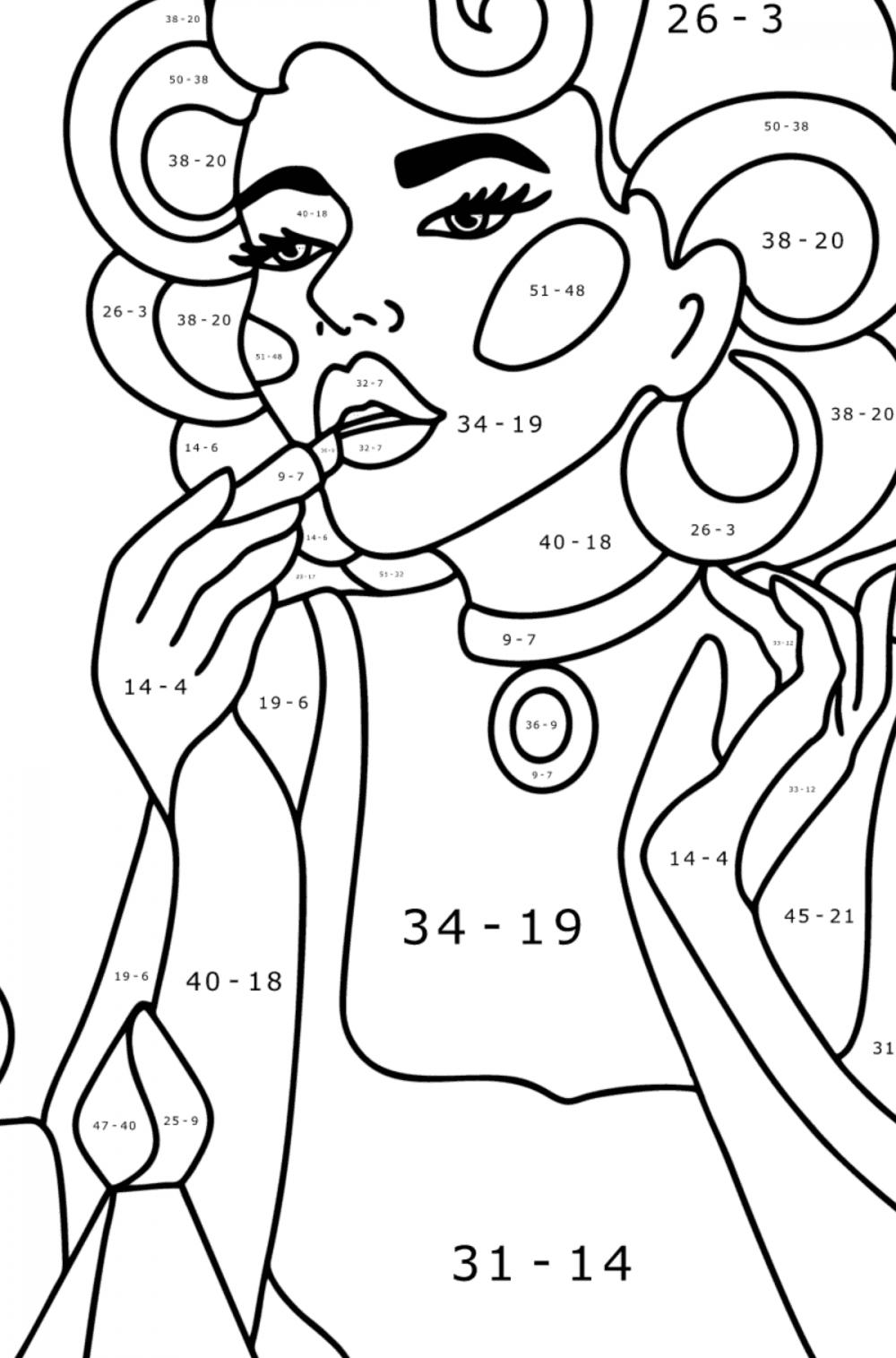 Actress - Woman coloring pages for Adults Print and Online