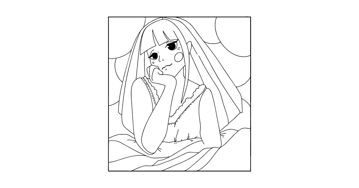 Calm girl - Woman coloring pages for Adults Print and Online