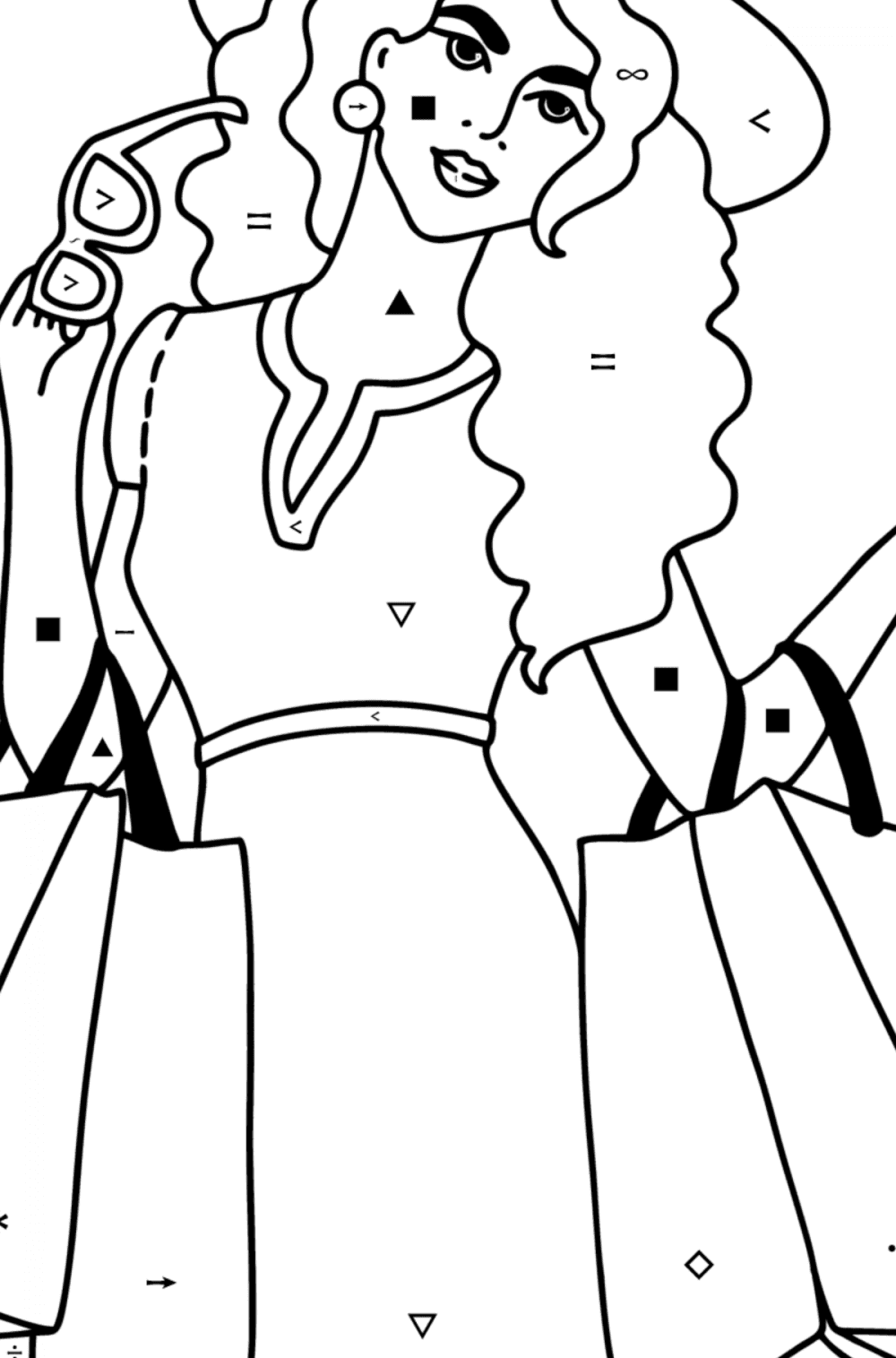 Modern woman - Woman coloring pages for Adults Print and Online