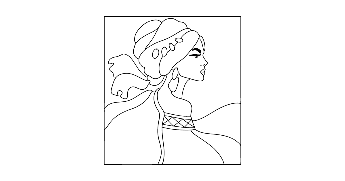 Oriental Beautiful Woman Woman Coloring Pages For Adults Online