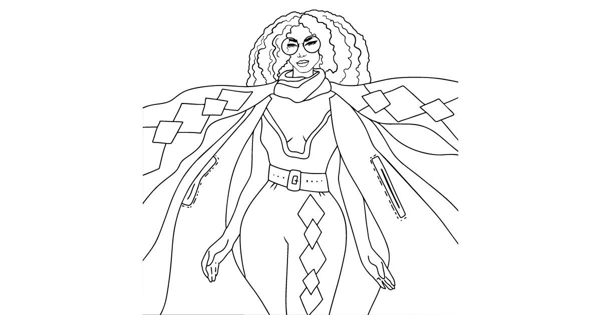 Red haired Girl - Woman coloring pages for Adults Print and Online