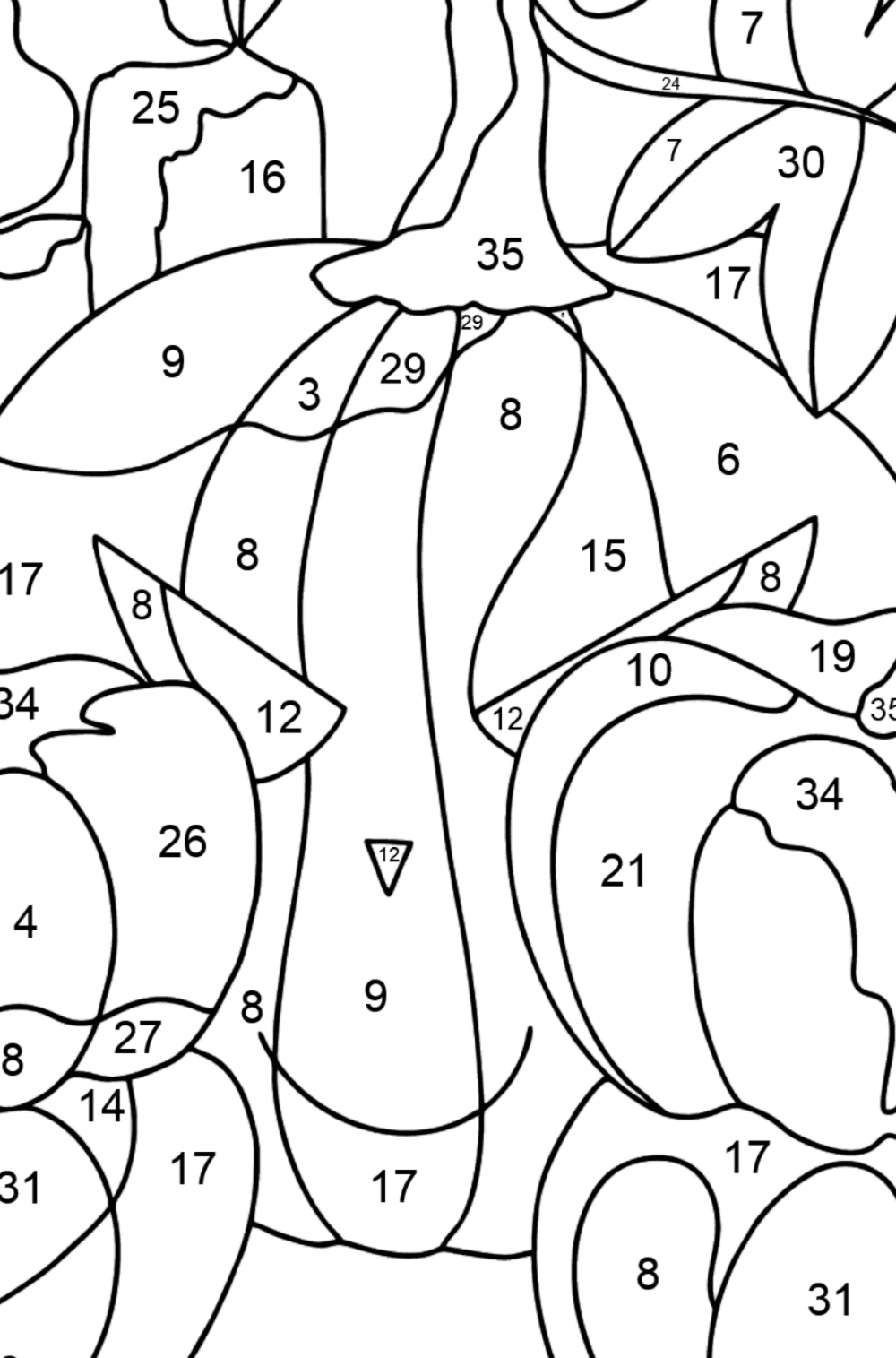 Holiday pumpkins - Halloween Coloring pages for Adults