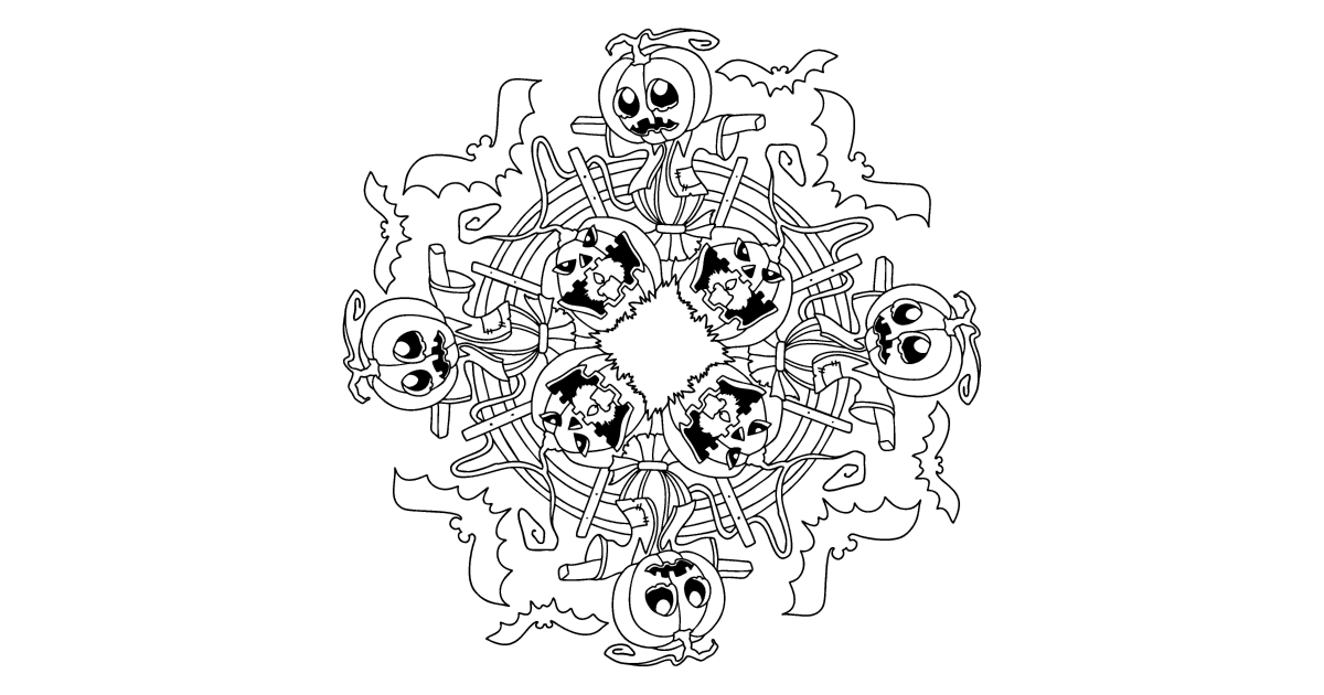 Stuffed pumpkins coloring page | Coloring-for-Adults.com
