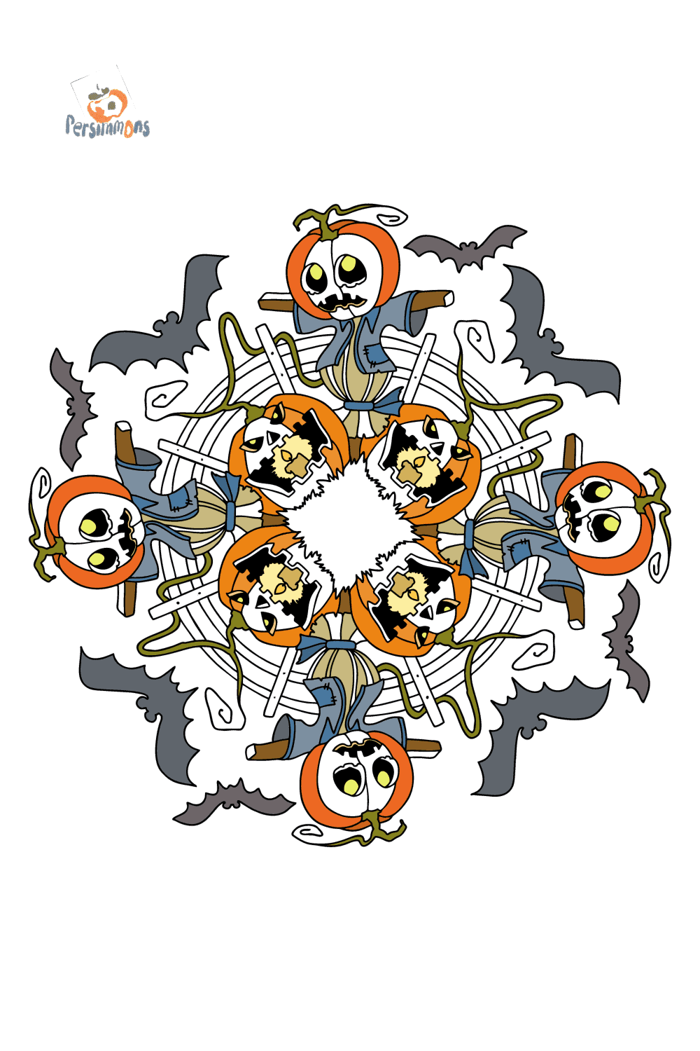 Stuffed pumpkins coloring page | Coloring-for-Adults.com