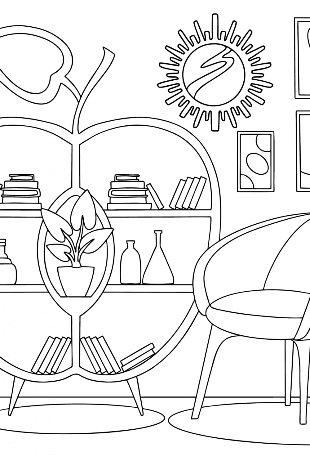 Home furniture coloring pages for Adults - Online or Printable