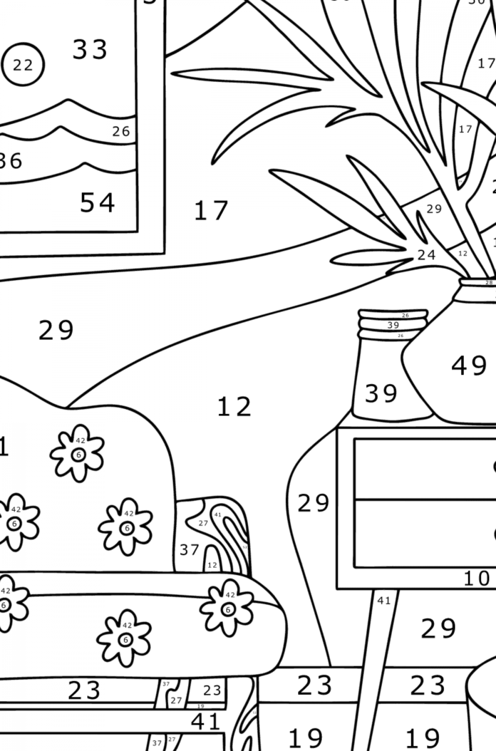 Launge zone coloring page | Coloring-for-Adults.com