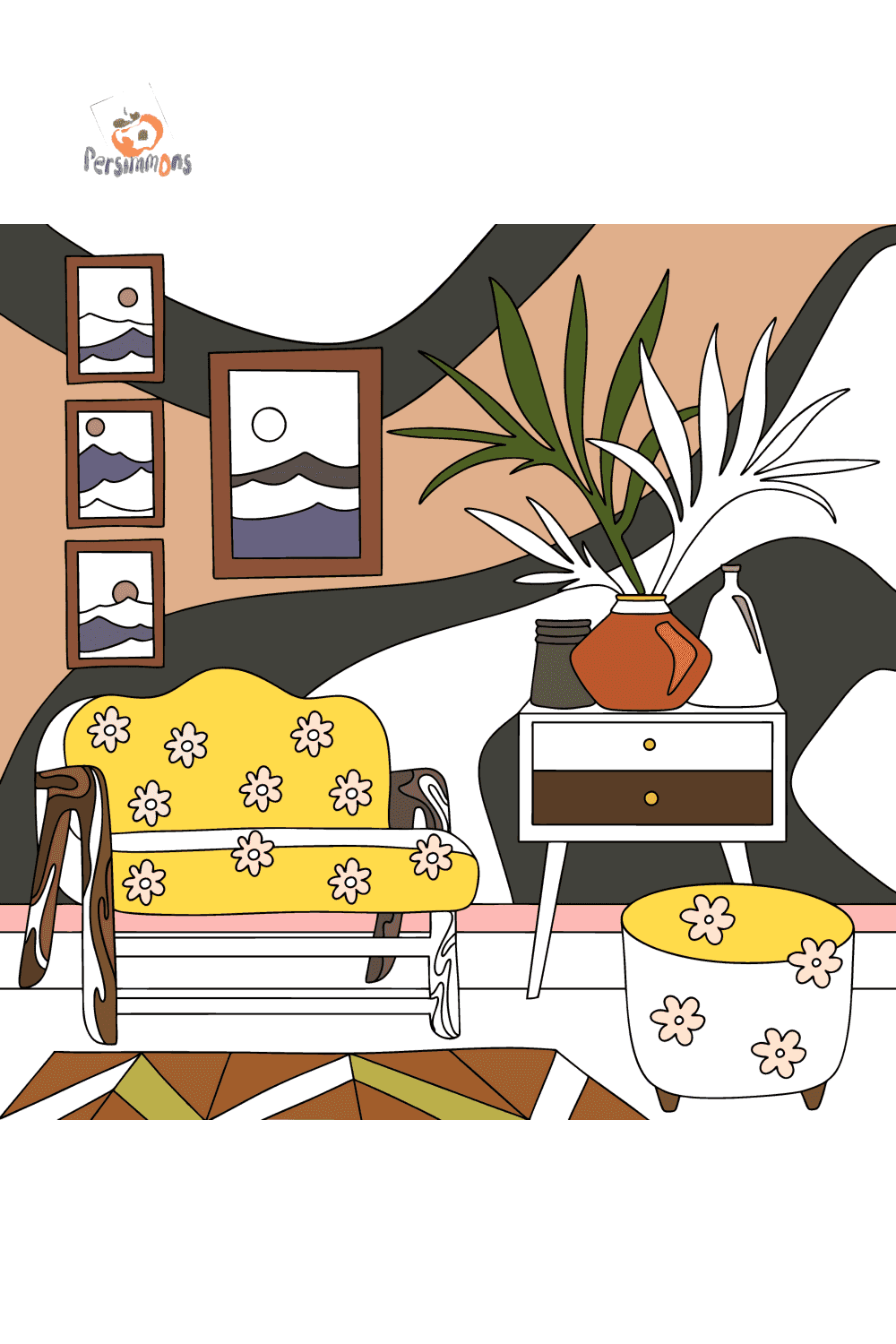 Launge zone coloring page | Coloring-for-Adults.com