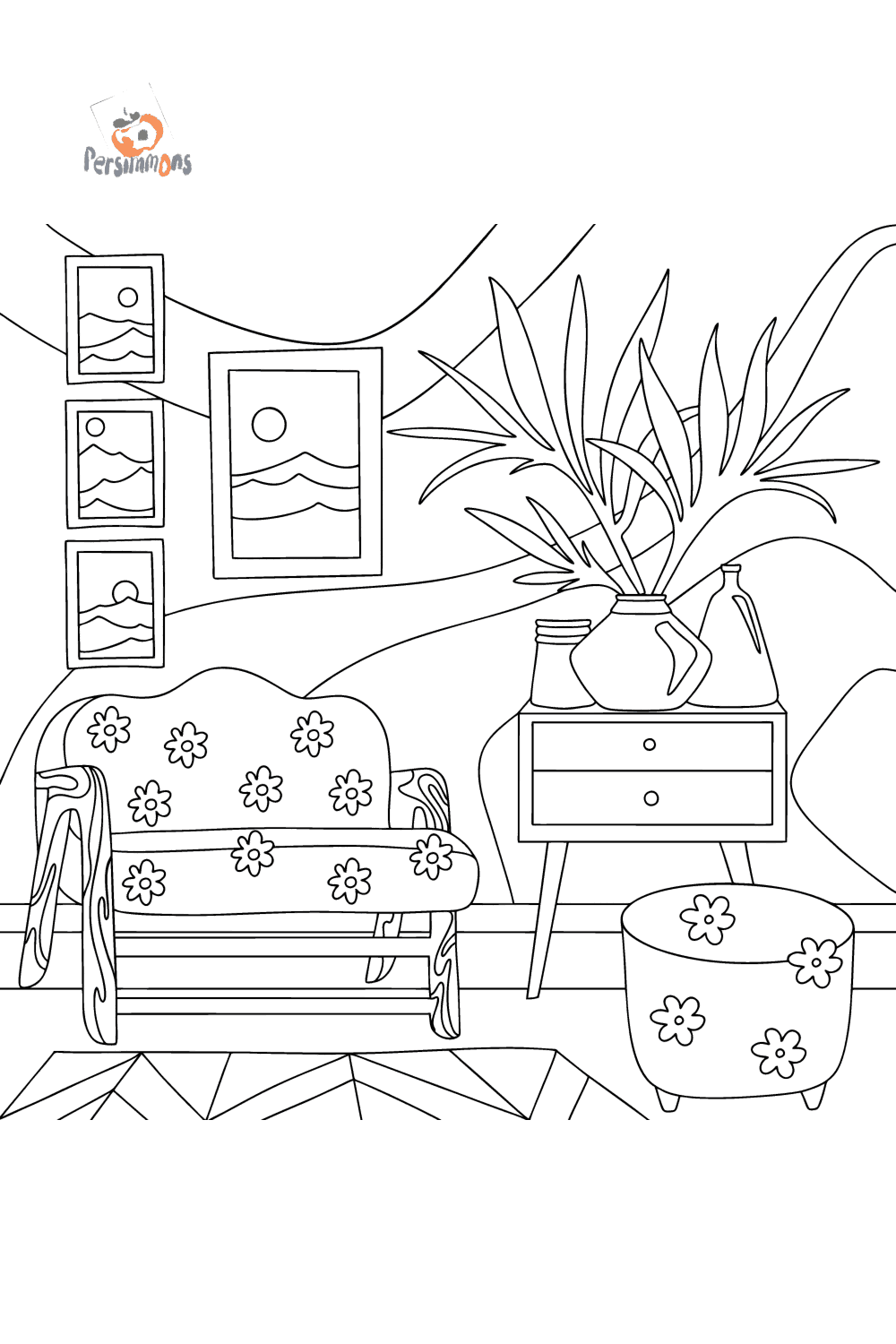 Launge zone coloring page | Coloring-for-Adults.com