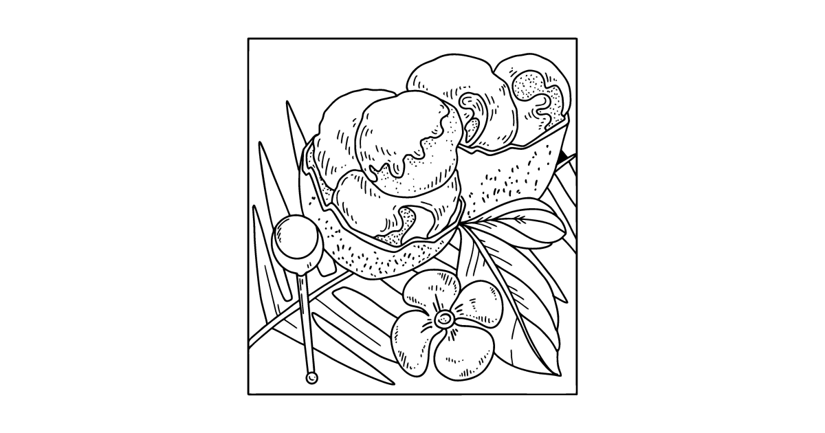 Inghetata de nuca de cocos - Desene de colorat Inghetata