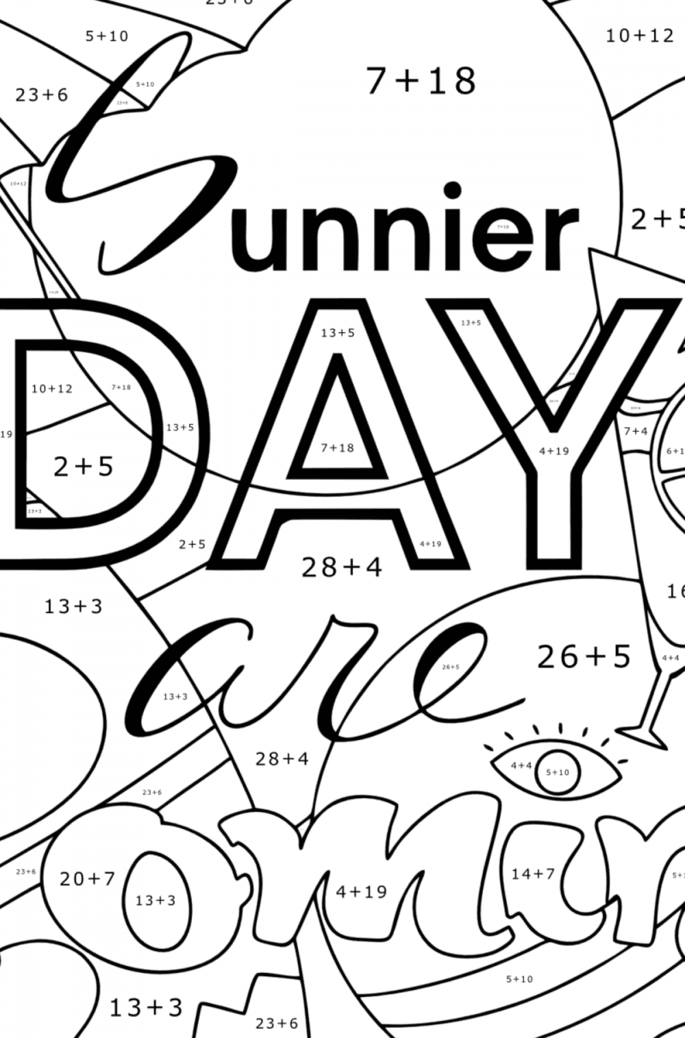 Sunnier days are coming coloring page | Coloring-for-Adults.com