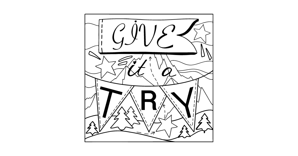 Give it a try coloring page | Coloring-for-Adults.com