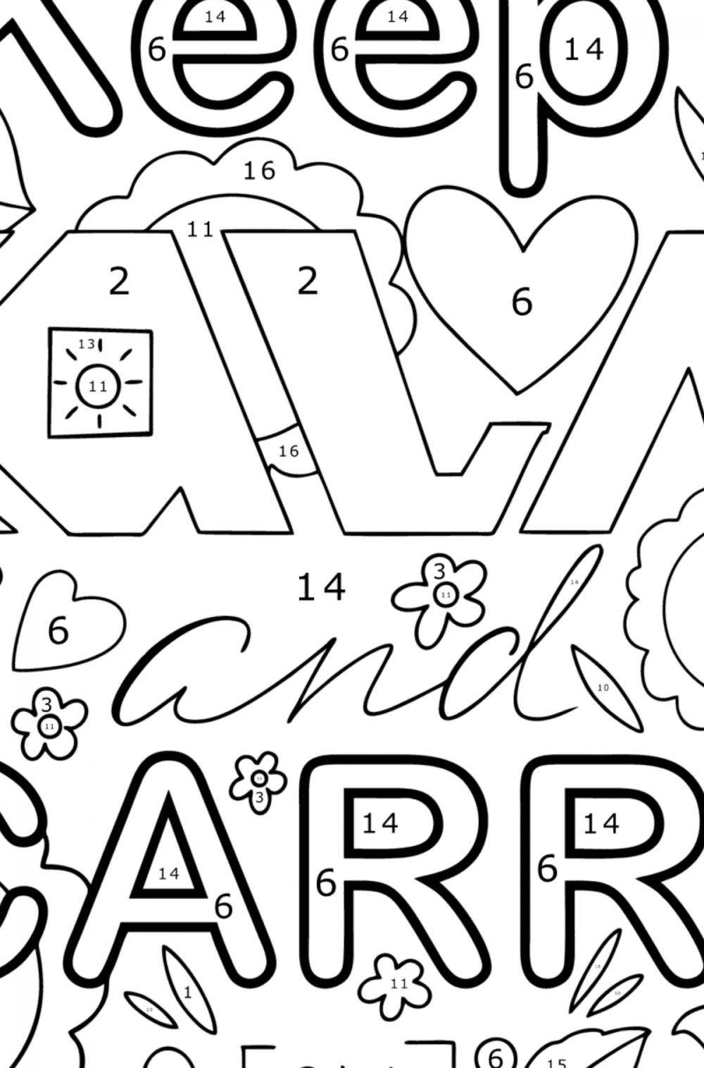 KEEP CALM AND CARRY ON coloring page | Coloring-for-Adults.com