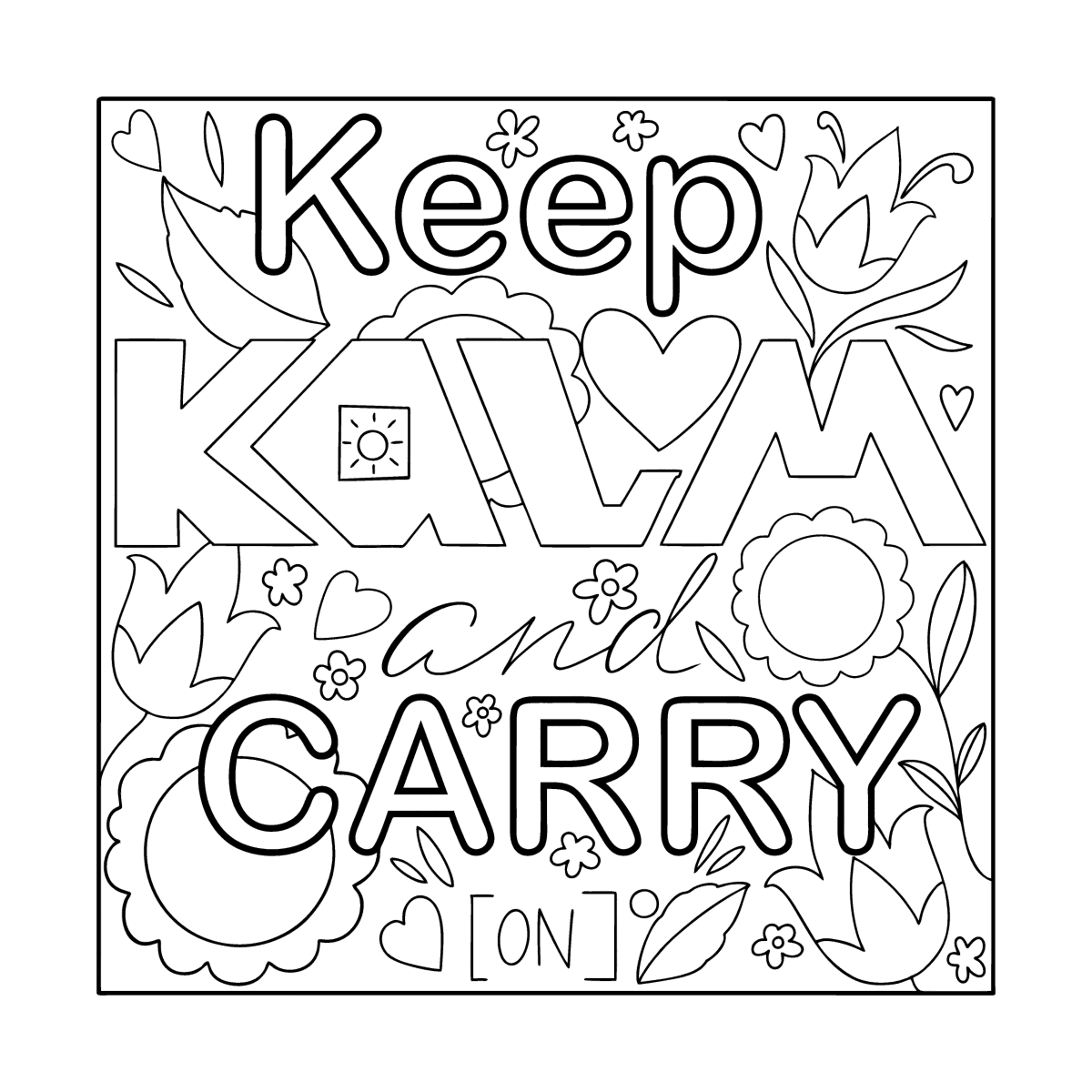 KEEP CALM AND CARRY ON coloring page | Coloring-for-Adults.com