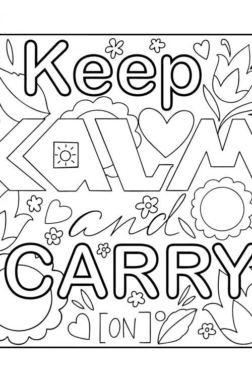 KEEP CALM AND CARRY ON coloring page | Coloring-for-Adults.com