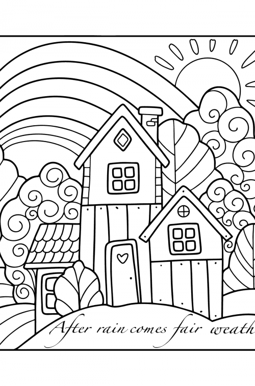 Look on the bright side coloring page | Coloring-for-Adults.com