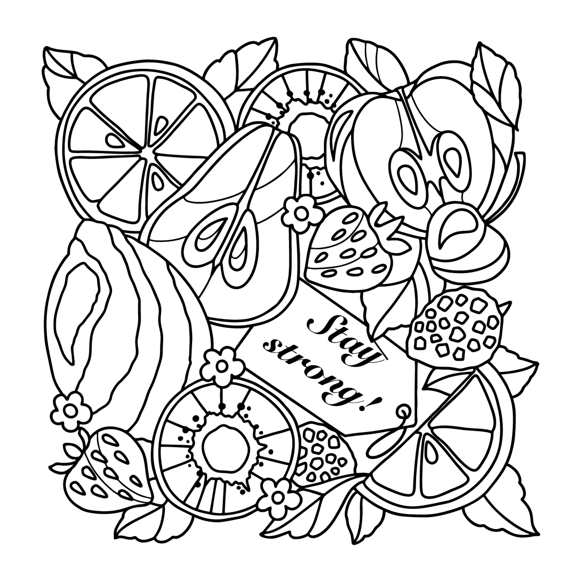 Stay Strong coloring page | Coloring-for-Adults.com
