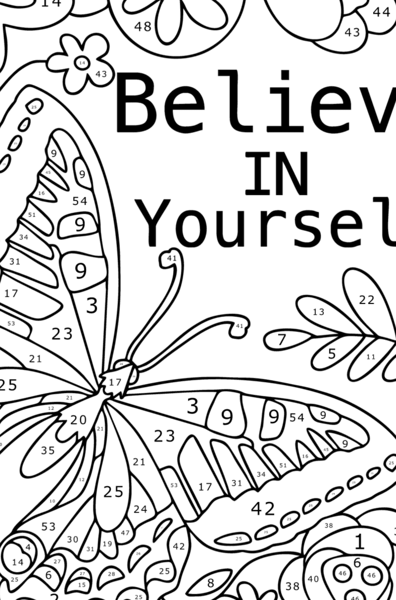 Believe in yourself coloring page | Coloring-for-Adults.com