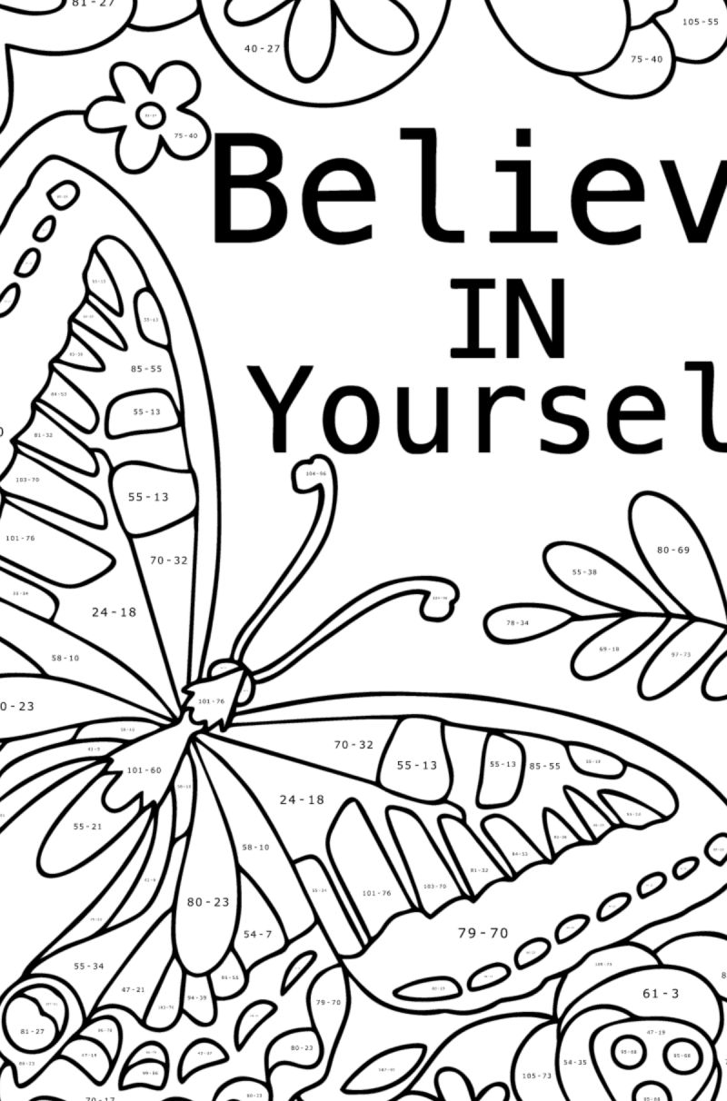 Believe in yourself coloring page | Coloring-for-Adults.com