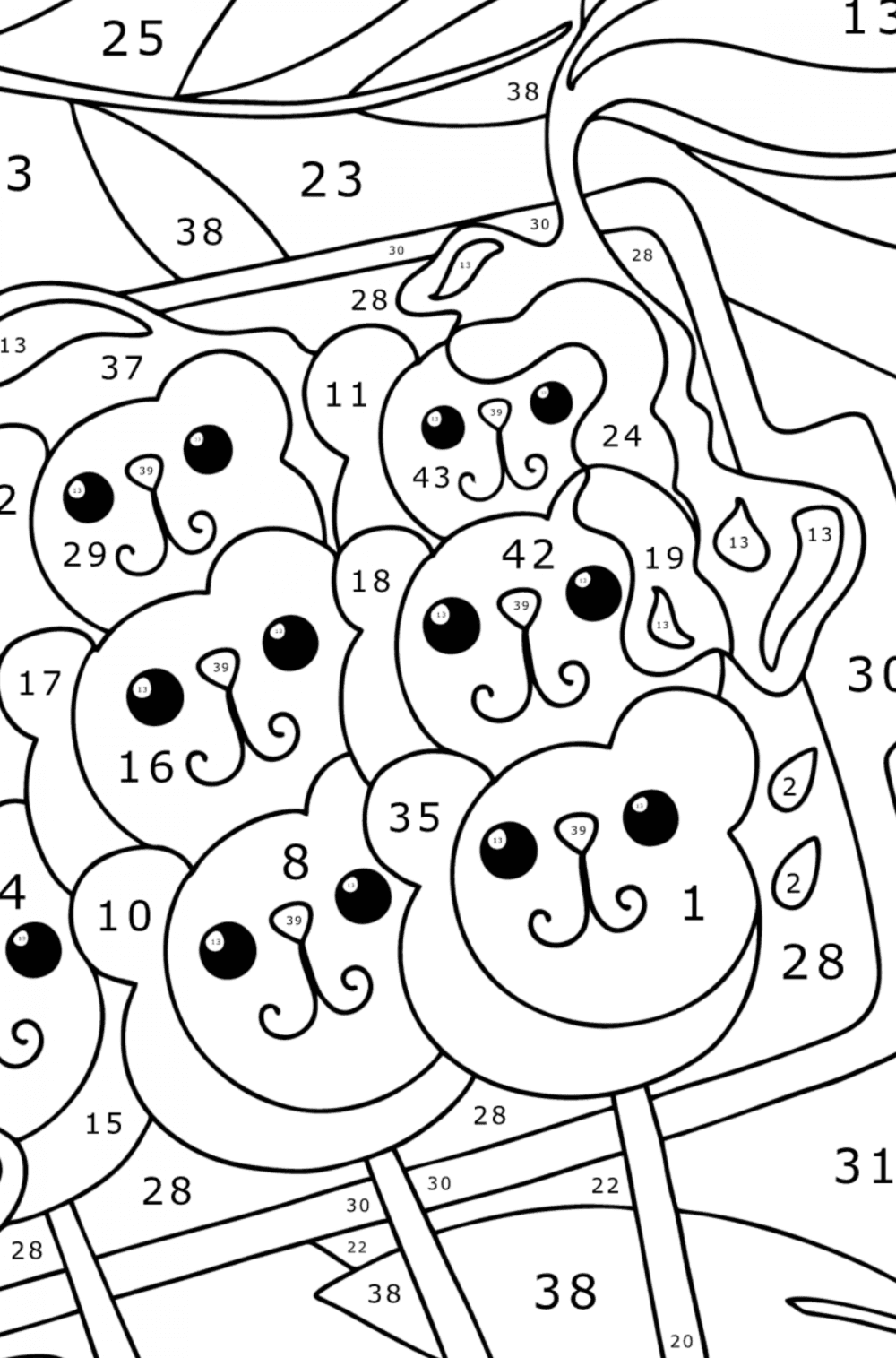 Mewarnai gambar Marshmallow di atas tongkat | Coloring-for-Adults.com