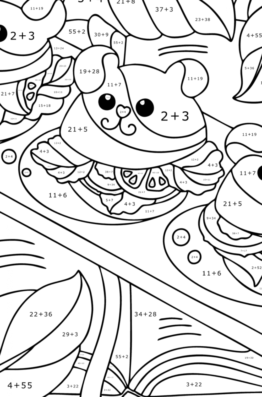 Bear Burgers coloring page | Coloring-for-Adults.com