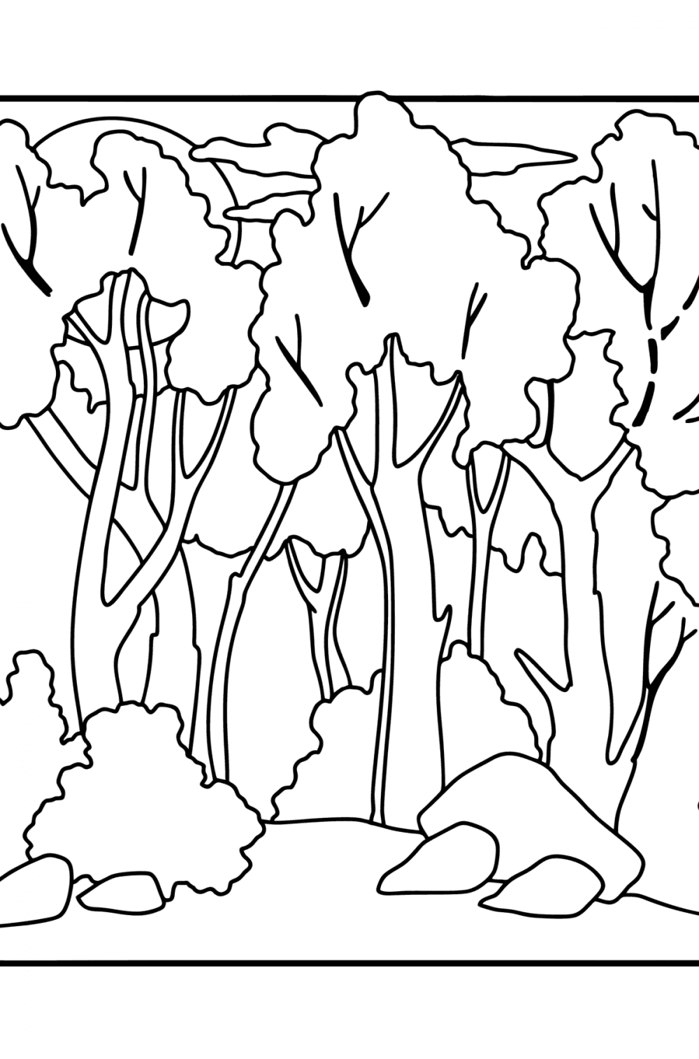Autumn forest - Landscapes coloring pages for Adults