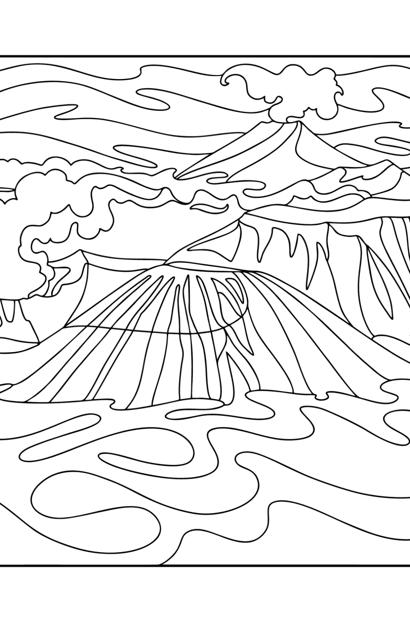 Landscapes coloring pages for Adults - Online or Printable