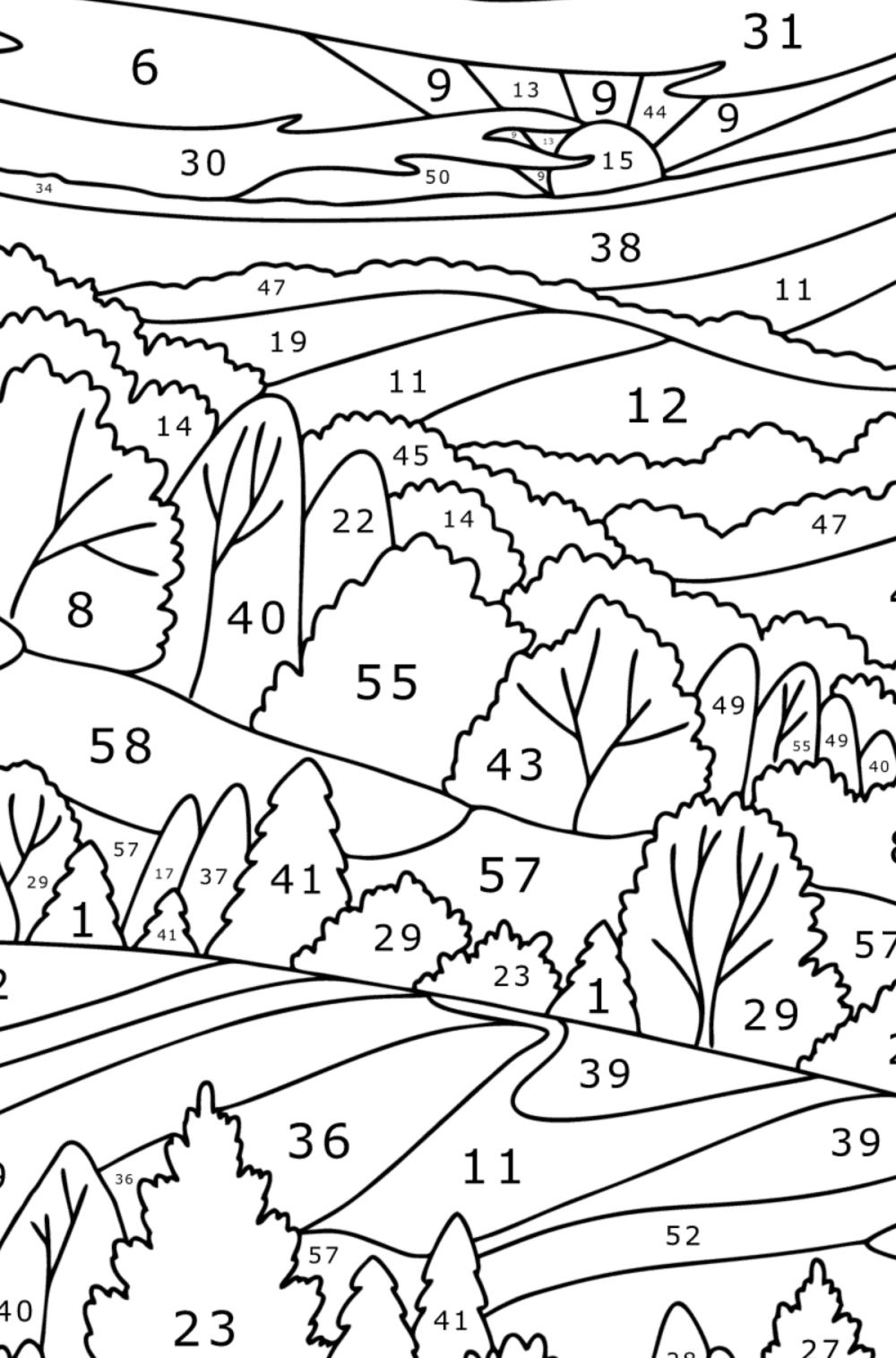Landscape Slovakia - Landscapes coloring pages for Adults