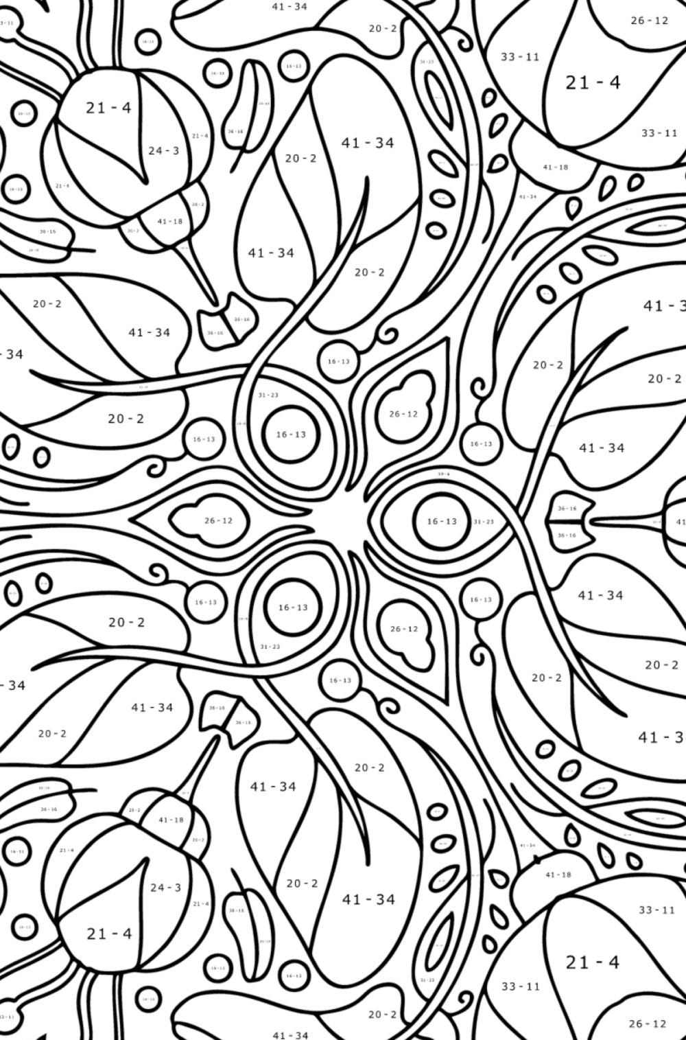 Egg Lily mandala coloring page ♥ Online, and Print for Free!