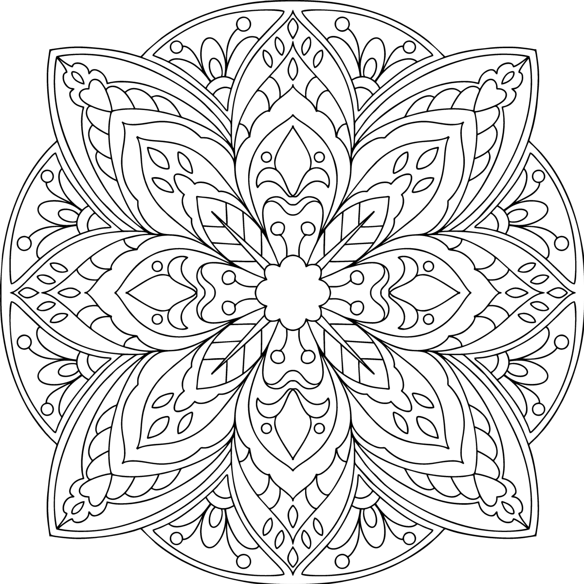 Mewarnai gambar Mandala cinta | Coloring-for-Adults.com