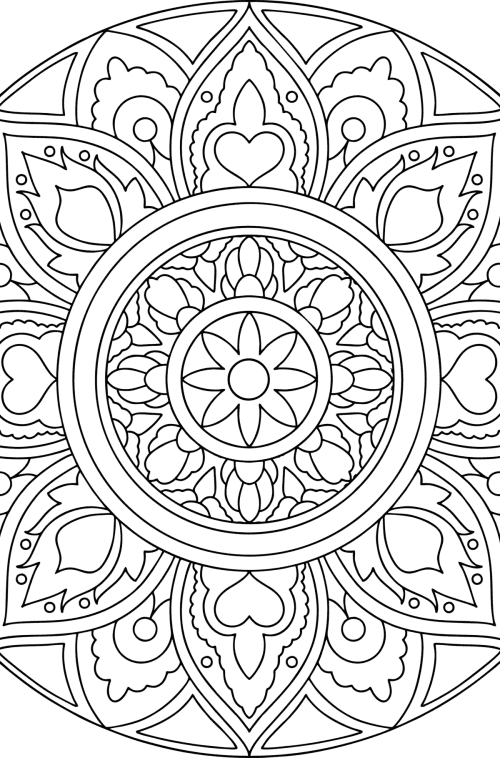 Mandala prosperity coloring page | Coloring-for-Adults.com