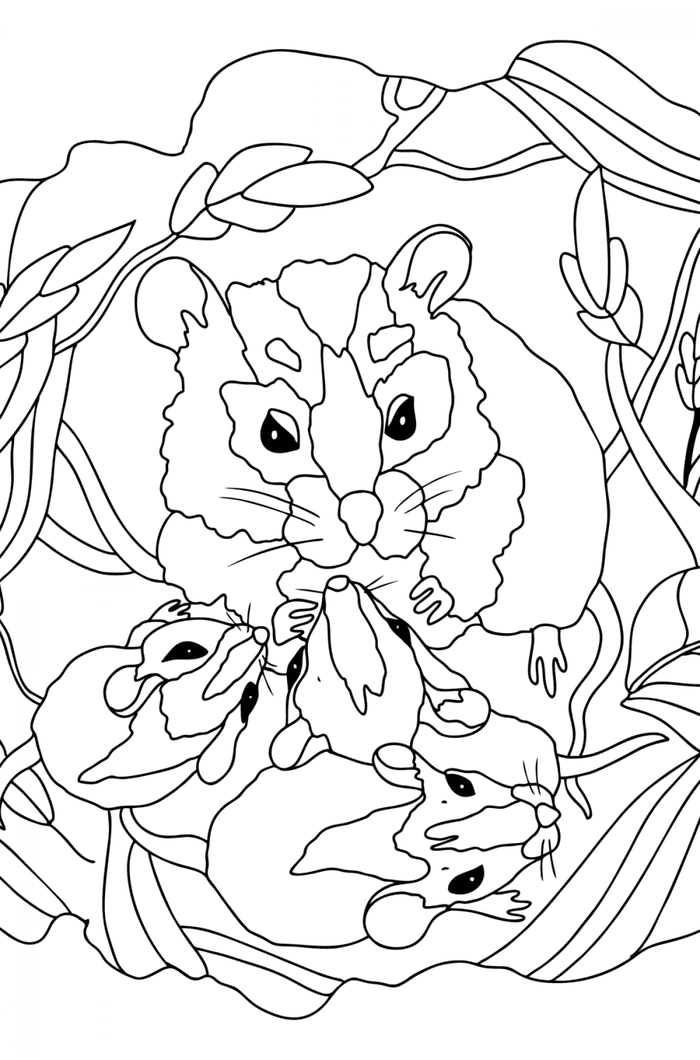 Mice - Mice coloring pages for Adults online and printable