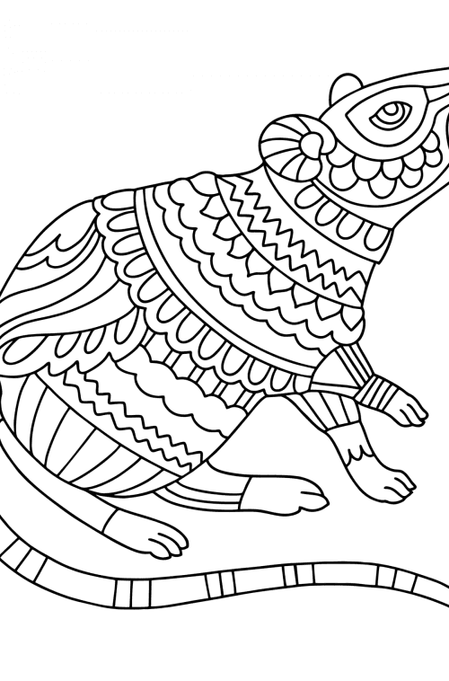 Mice coloring pages for Adults - Online or Printable