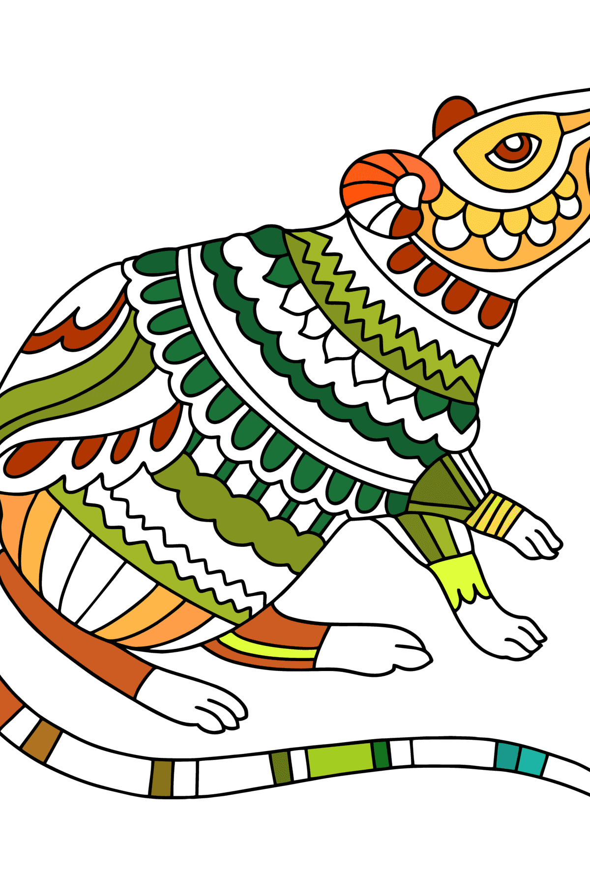 Mandala - Mice and peas coloring page | Coloring-for-Adults.com Mandala - Mice and peas coloring page | Coloring-for-Adults.com