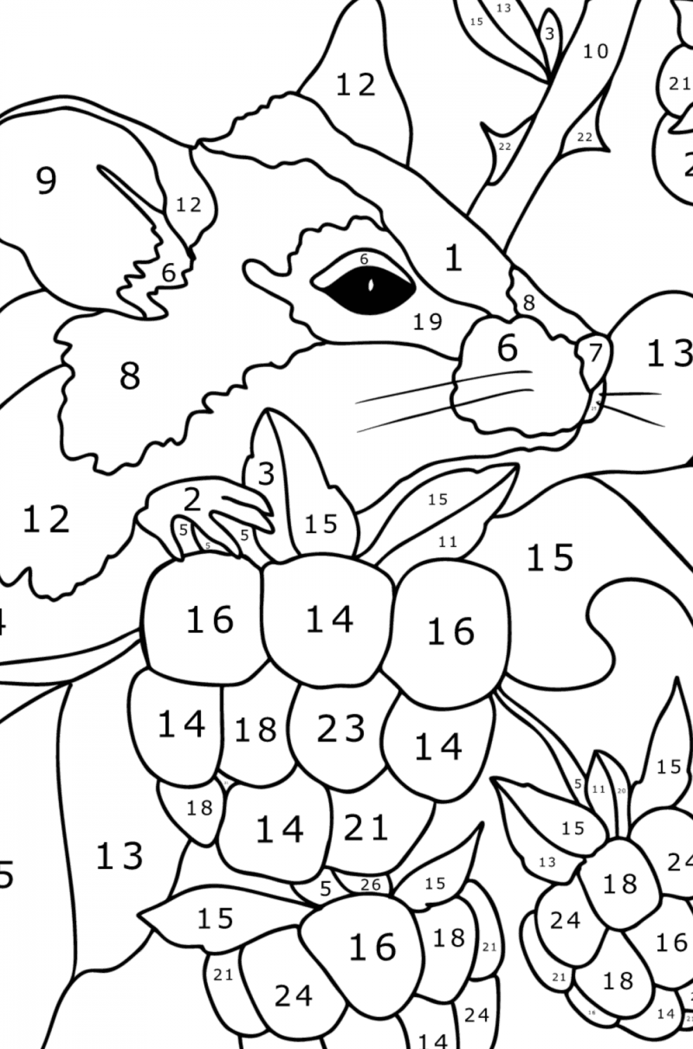 Charming little mouse - Mice coloring pages for Adults online