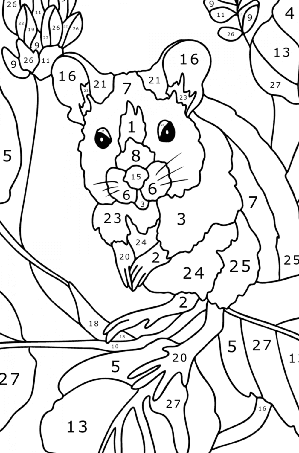 Frightened mouse - Mice coloring pages for Adults online
