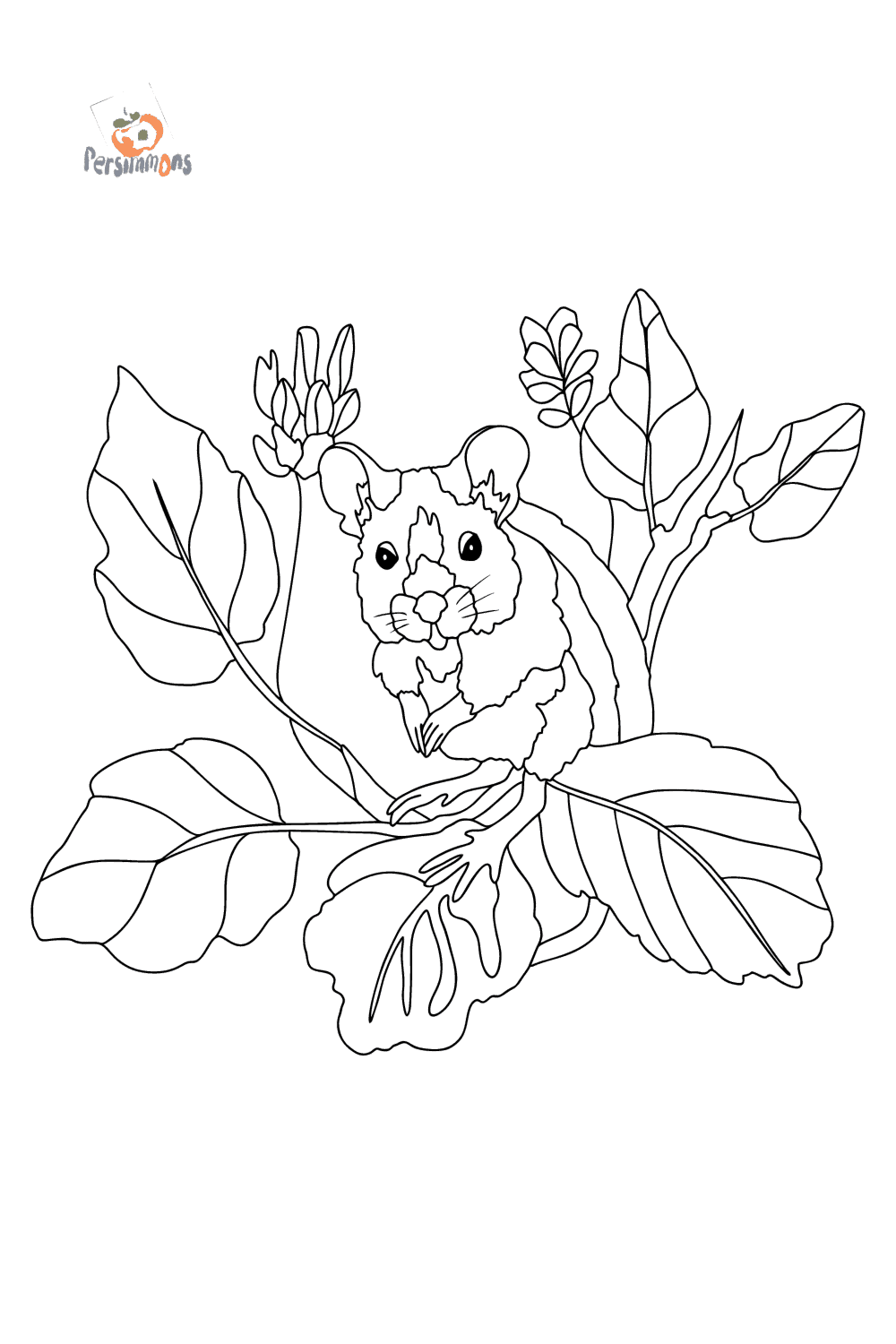 Frightened mouse - Mice coloring pages for Adults online