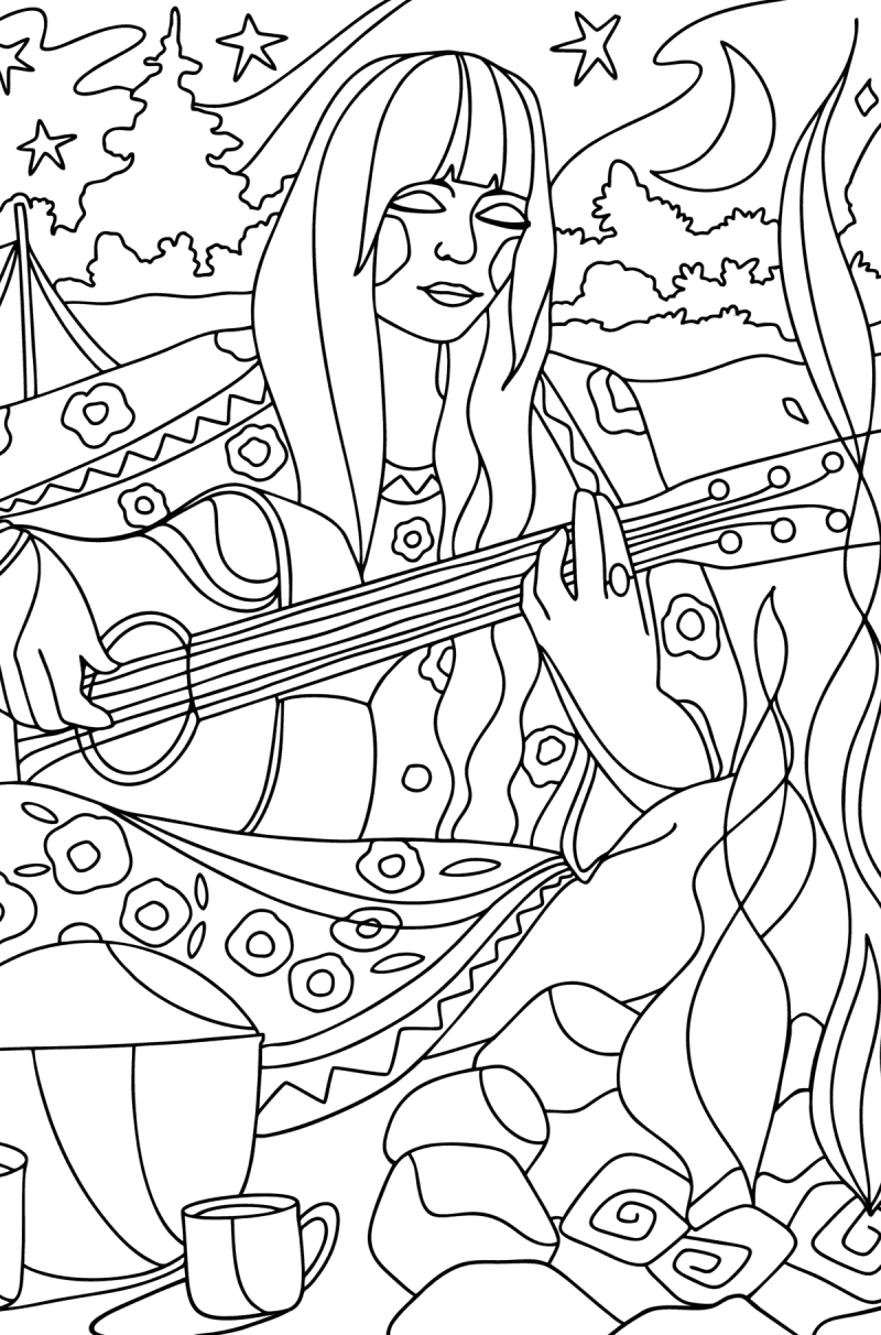 Music coloring pages for Adults - Online or Printable