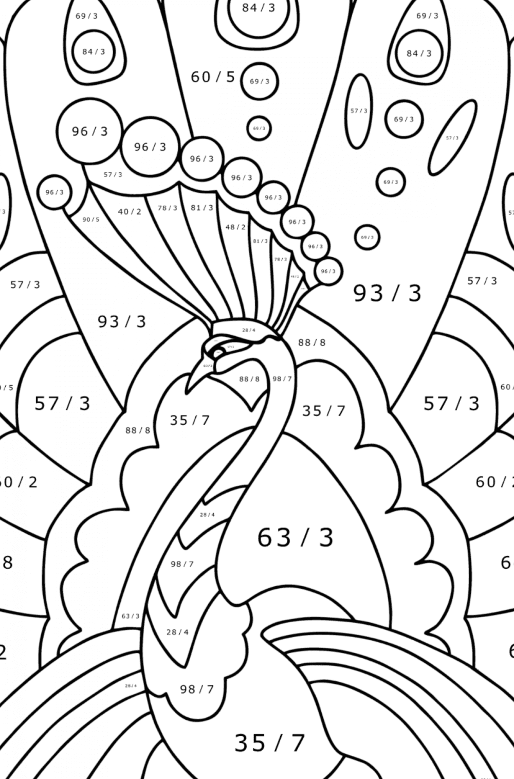 Peacock - Peacocks Coloring pages for Adults online