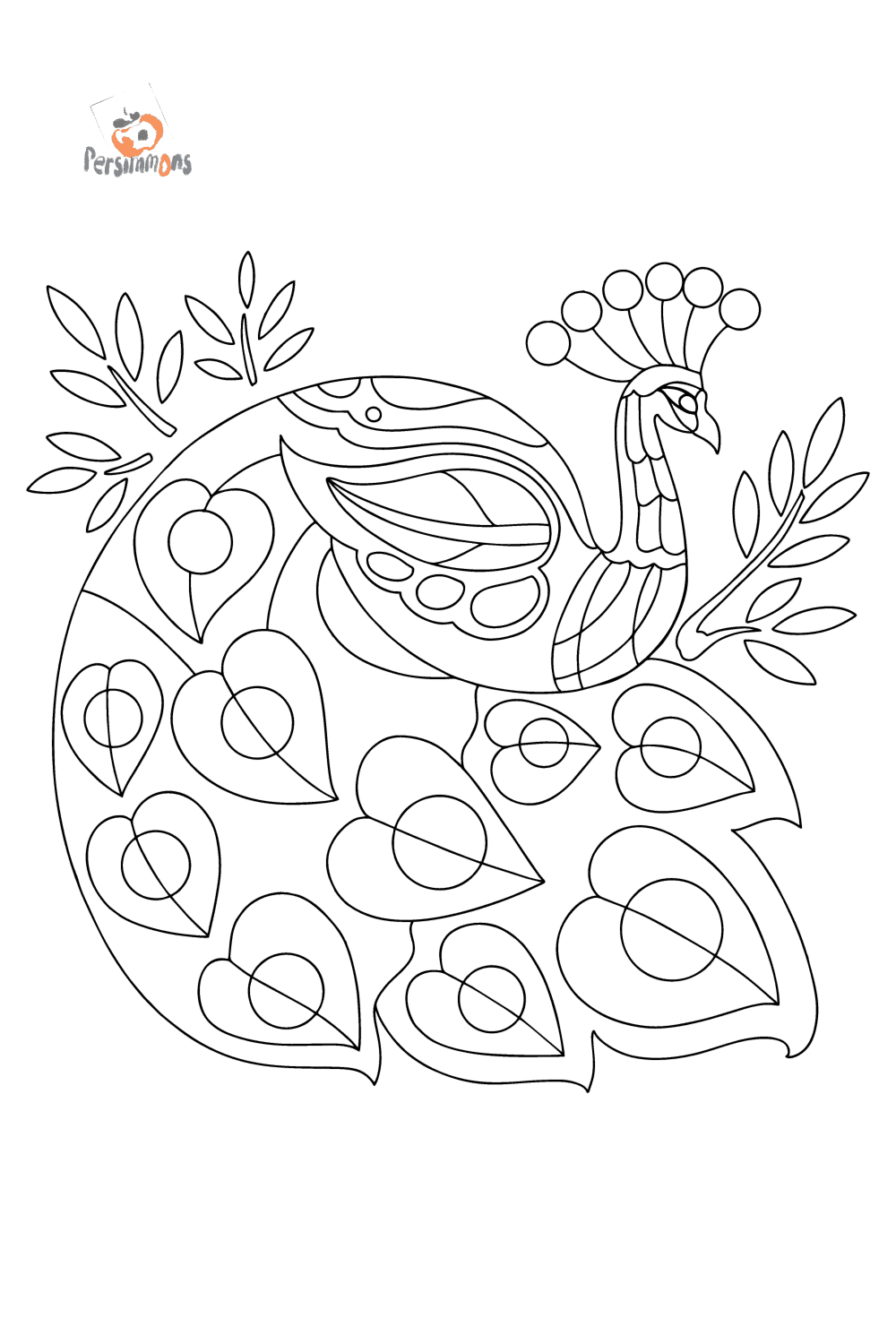 Turquoise peacock - Peacocks Coloring pages for Adults