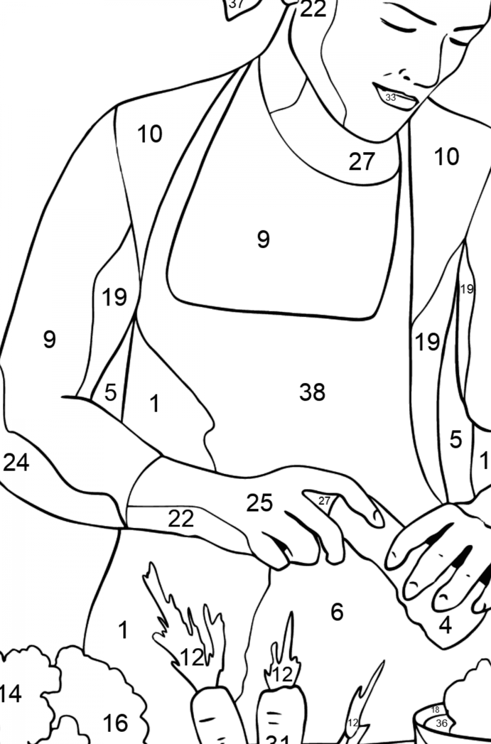 Cook - People Coloring pages for Adults online for Free