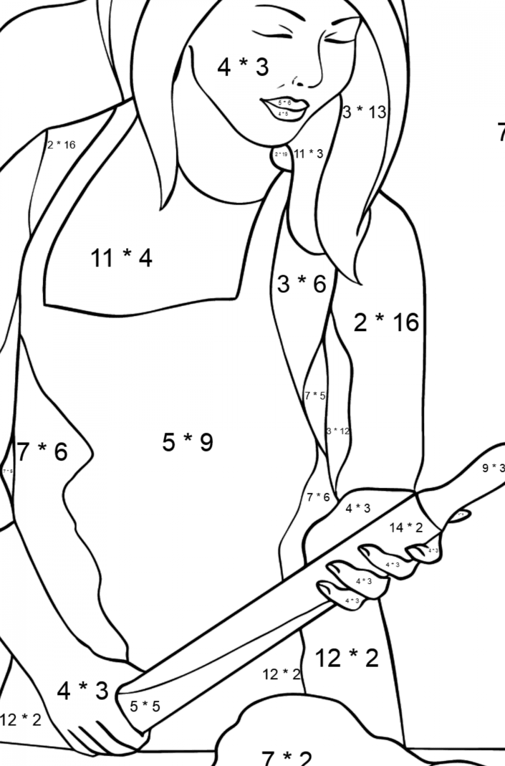 Girl baker - People Coloring pages for Adults for Free