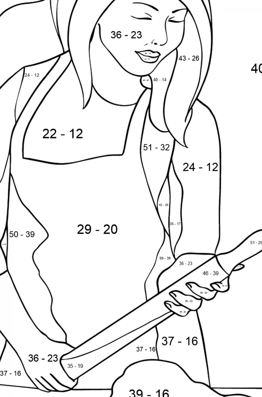 Girl baker - People Coloring pages for Adults for Free