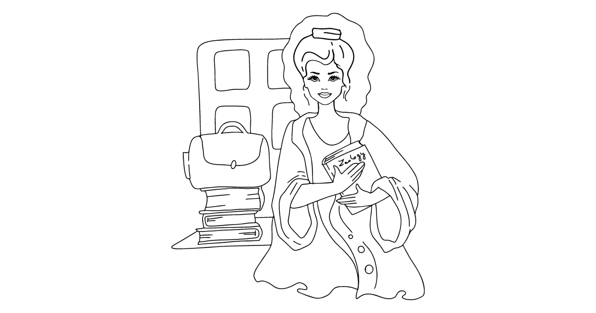 Girl student - People Coloring pages for Adults for Free