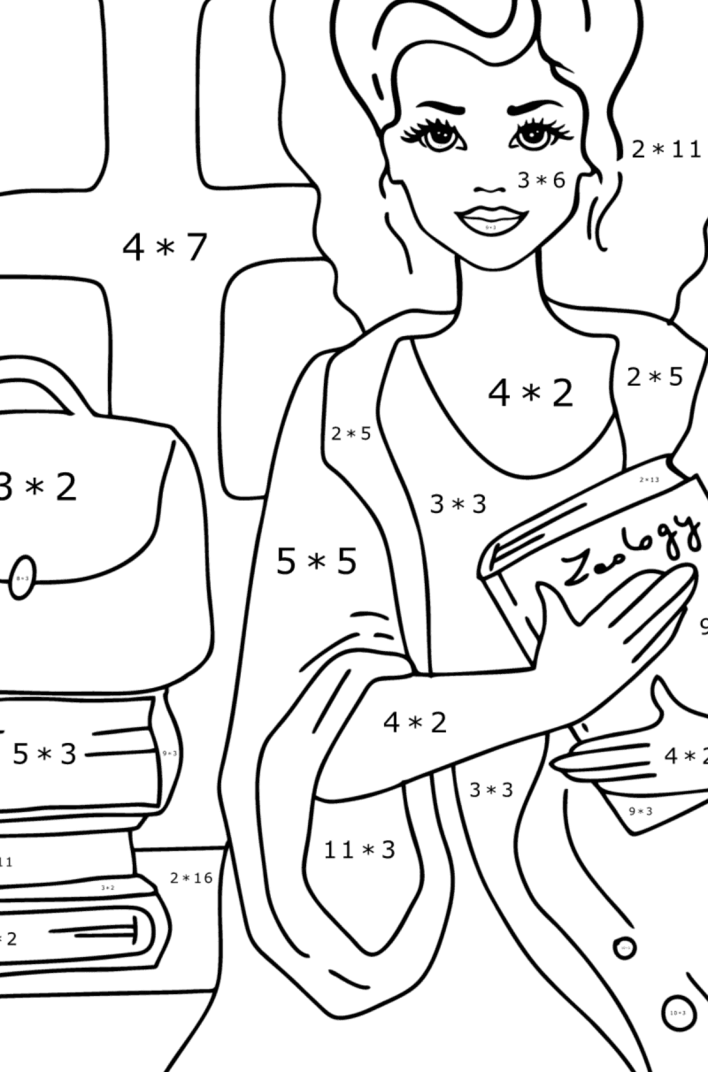 Girl student - People Coloring pages for Adults for Free