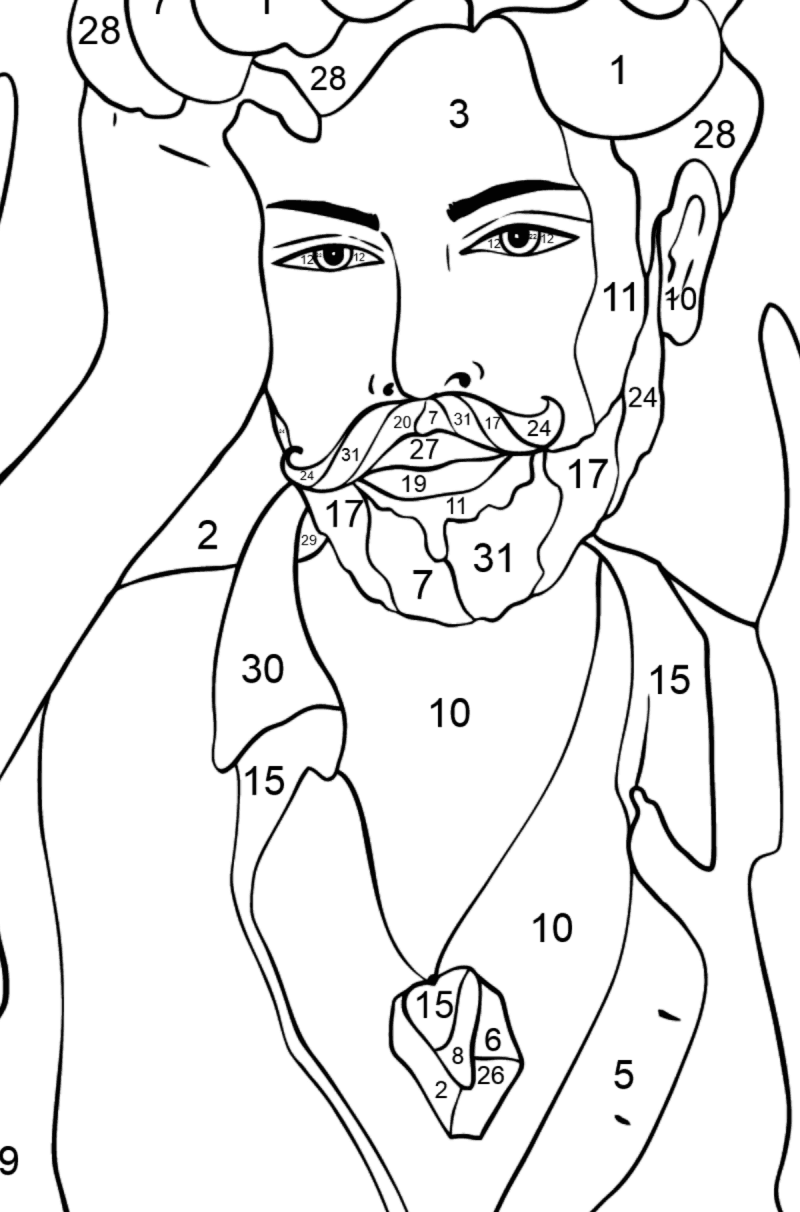 Handsome man - People Coloring pages for Adults for Free