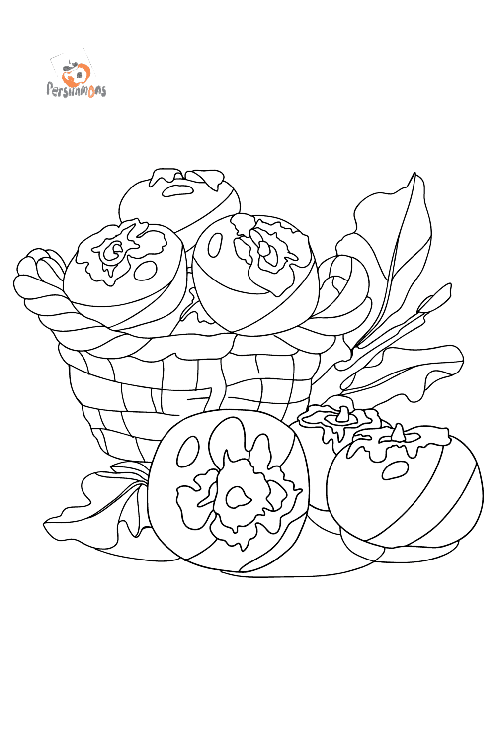 Delicious persimmon - Persimmons coloring pages for Adults online