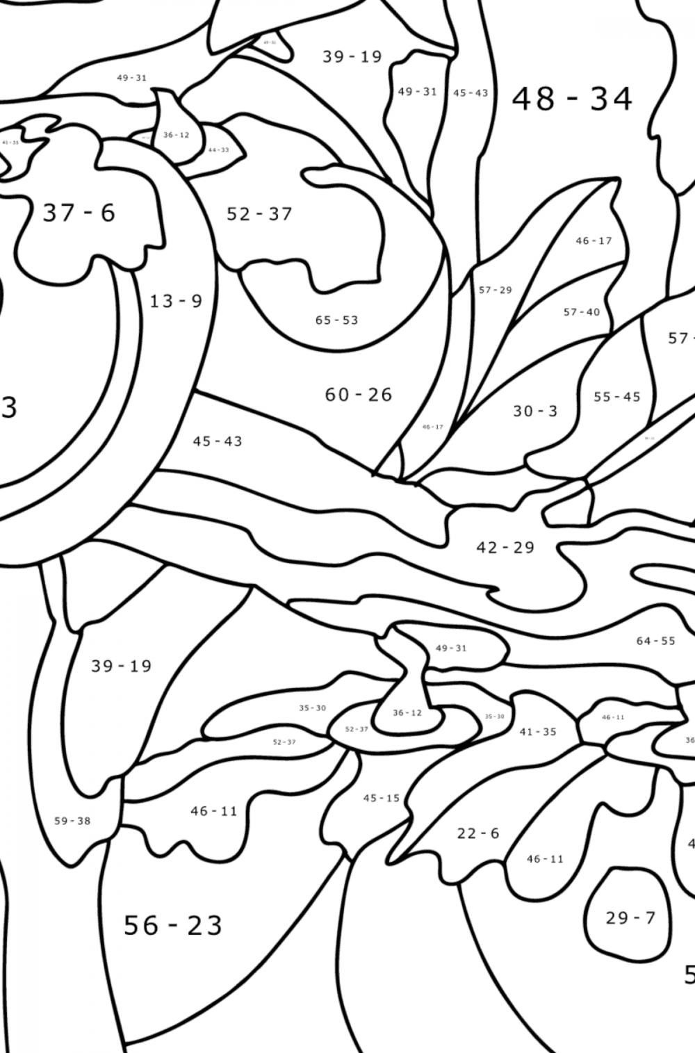 Persimmon tree - Persimmons coloring pages for Adults online