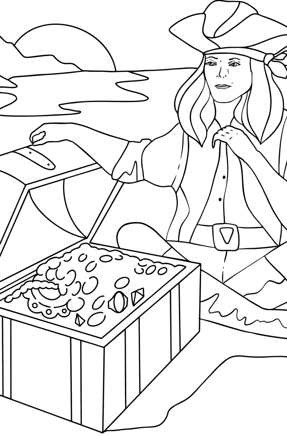 Pirates coloring pages for Adults - Online or Printable